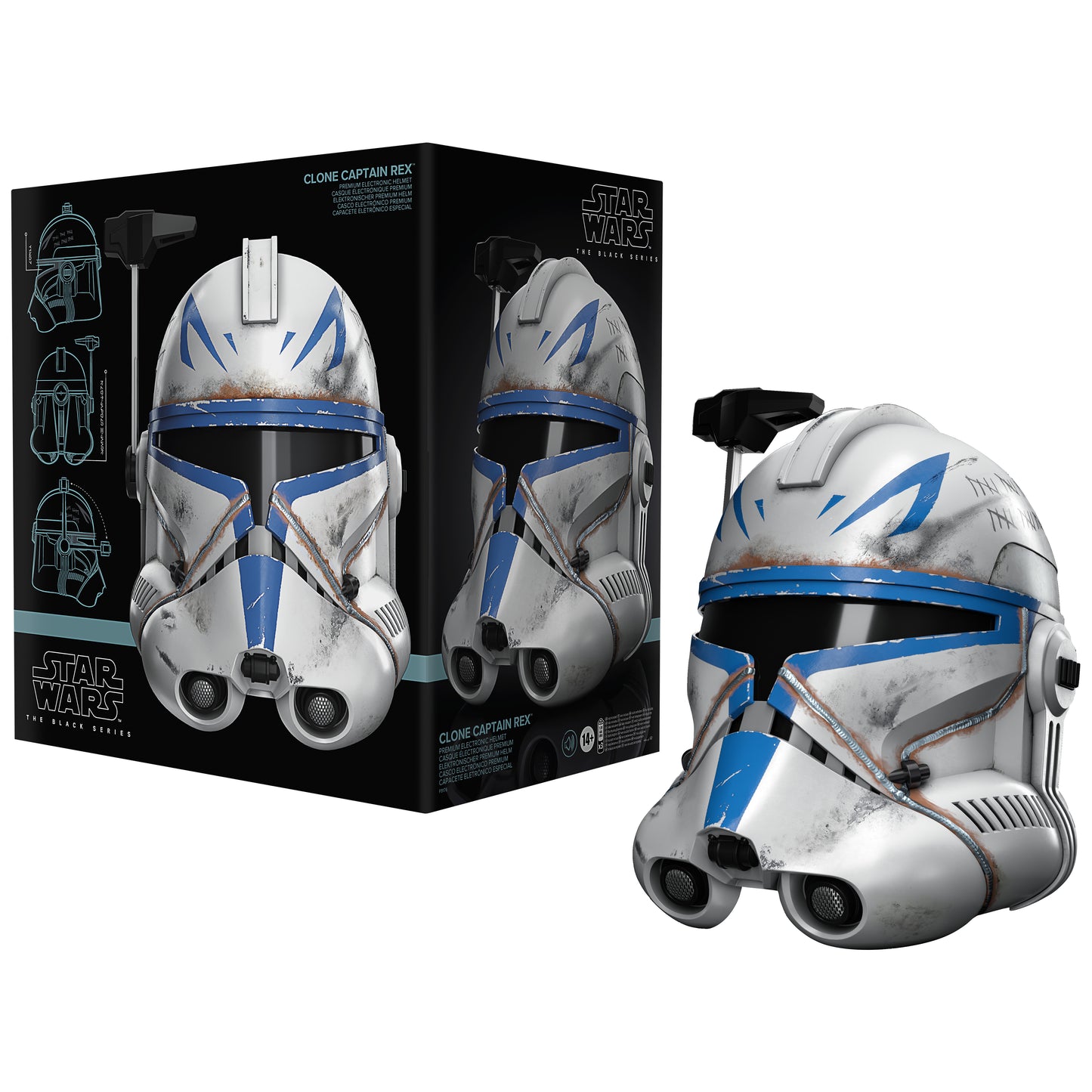 Star Wars The Black Series Clone Captain Rex Premium Electronic Rolepl ...